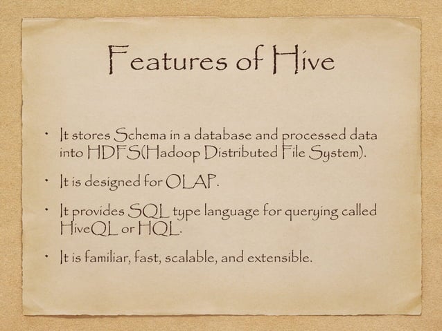 Hive(ppt) | PPT | Databases | Computer Software and Applications