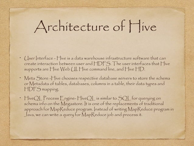Hive(ppt) | PPT | Databases | Computer Software and Applications