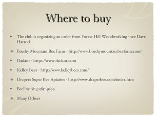 Typical Bee Hive Configuration | KEY