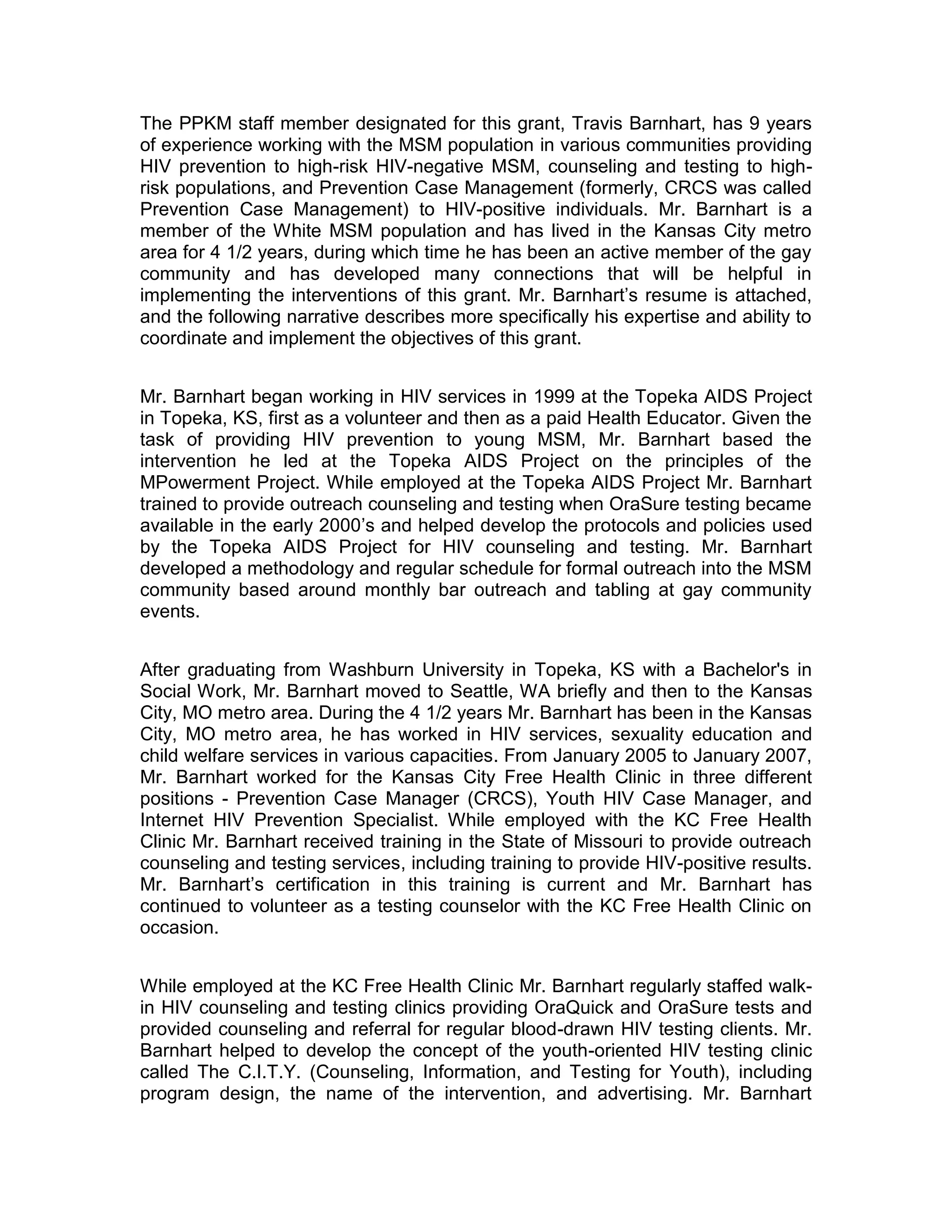 HIV Prevention Grant Proposal 2008 | PDF