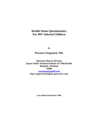 Hiv health status questionnaire | DOC