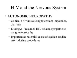 Hiv infection and the nervous system | PPT