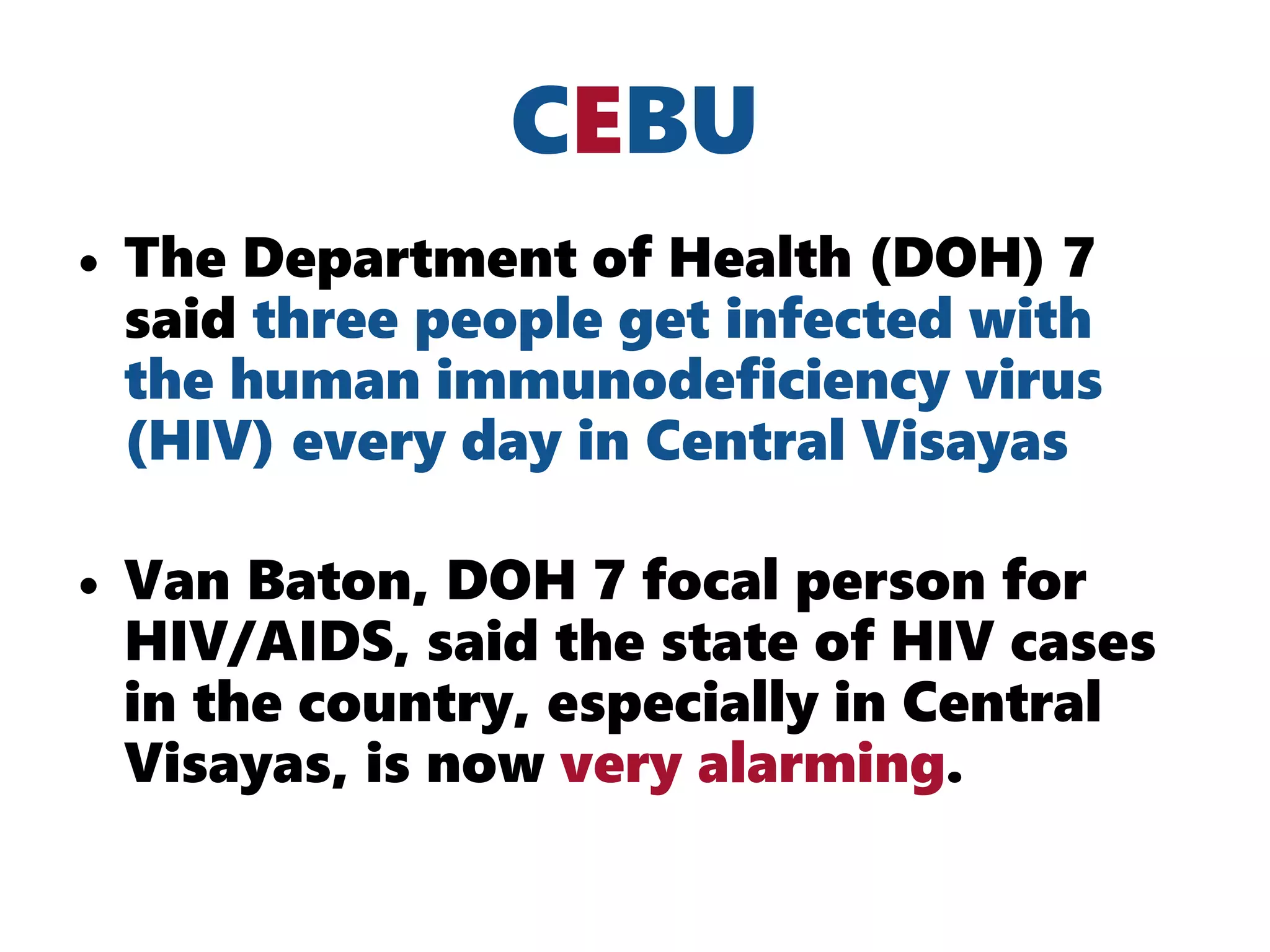 HIV in the Philippines (esp. cebu) | PPT