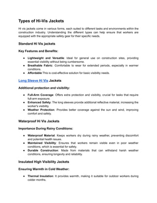 Hi Vis Jackets in Newcastle Boosting Safety for Local Construction ...