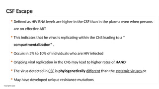 HIV Neurolgy final for internal medicine pptx | PPTX