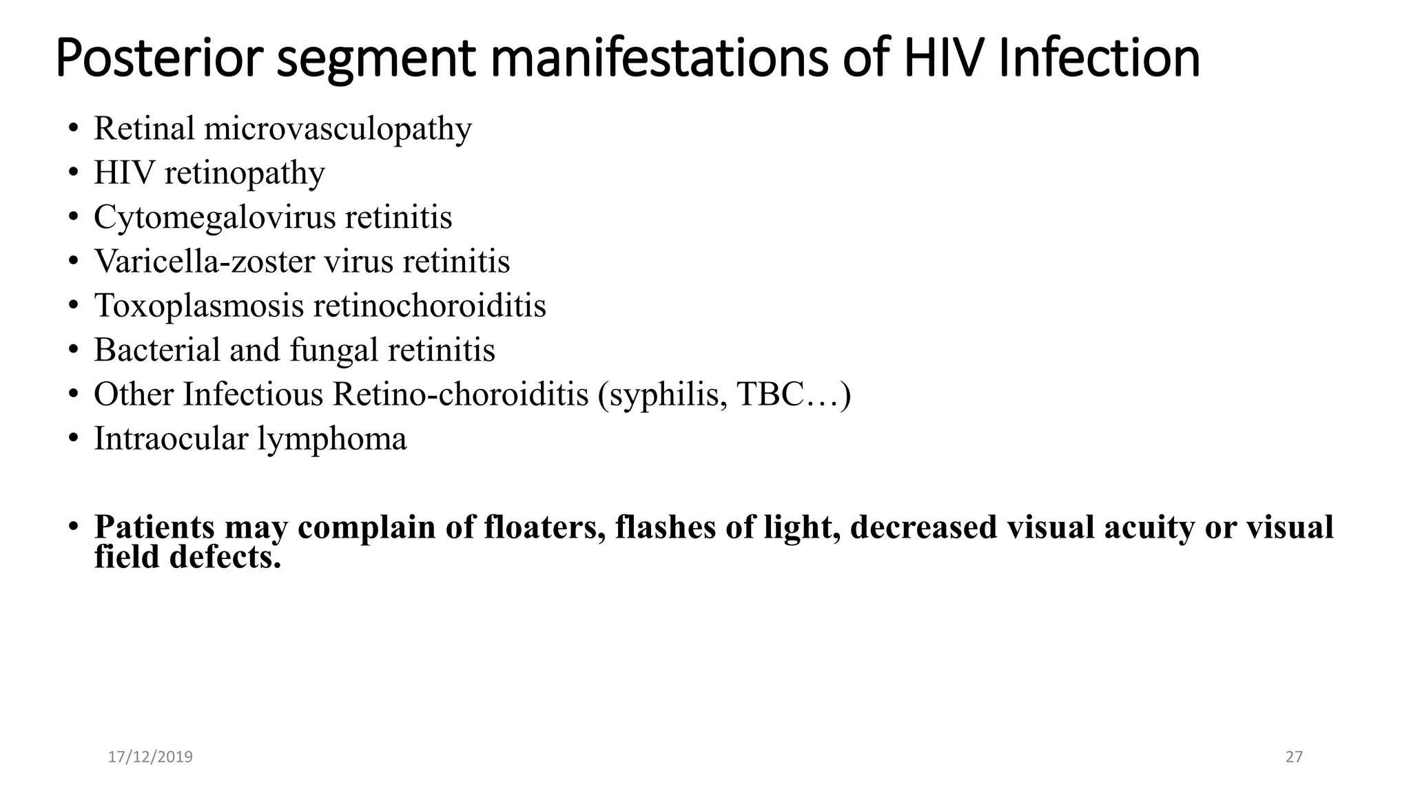 Ocular manifestations of HIV | PPTX