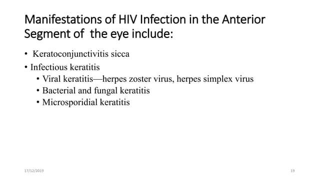 Ocular manifestations of HIV | PPTX