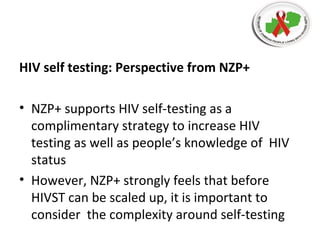 Hiv self testing | PPT