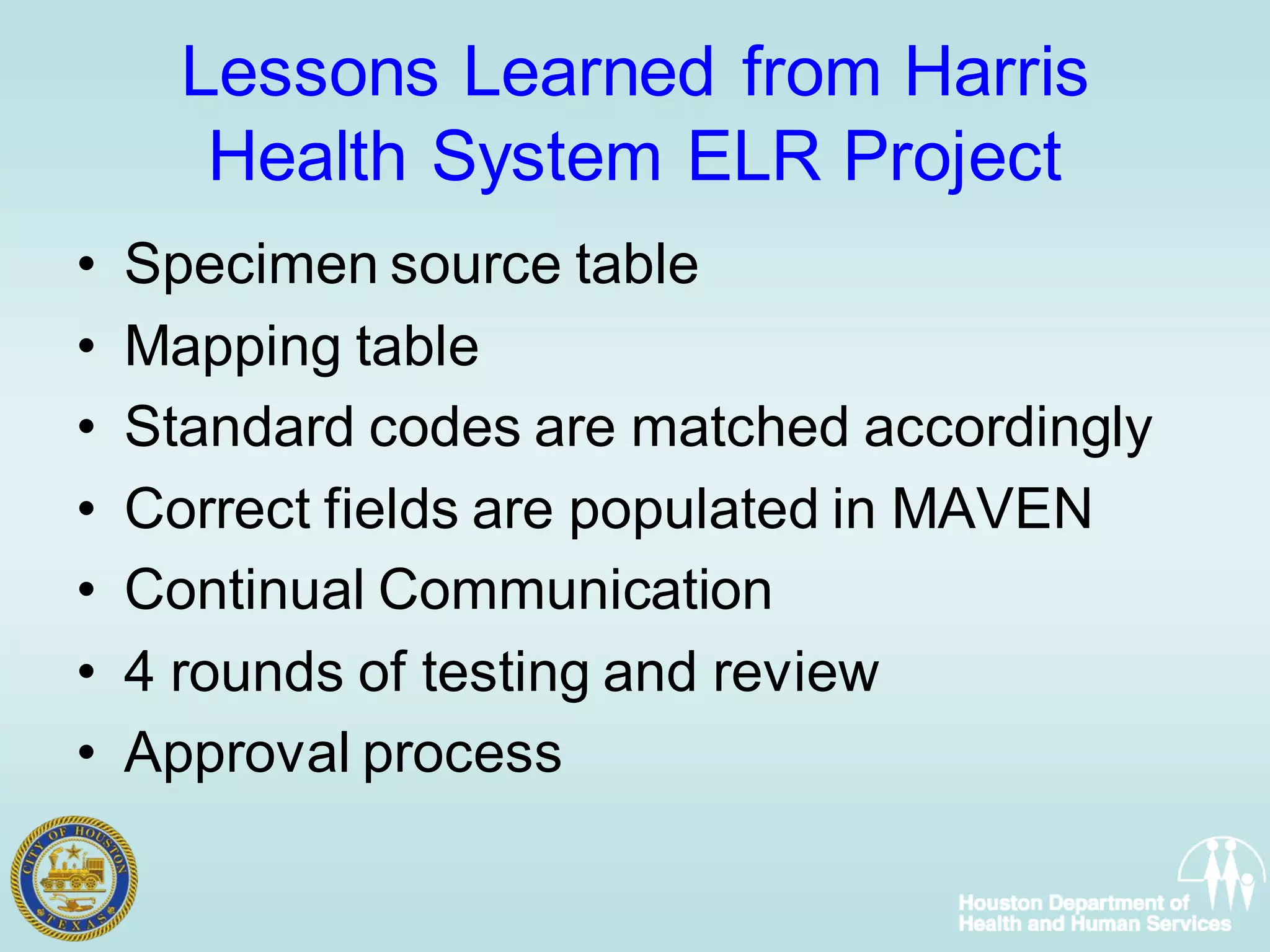 HIV/STD Electronic Lab Reporting | PPT
