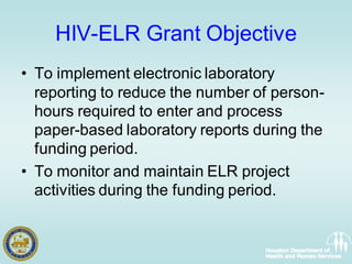 HIV/STD Electronic Lab Reporting | PPT