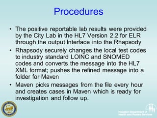 HIV/STD Electronic Lab Reporting | PPT