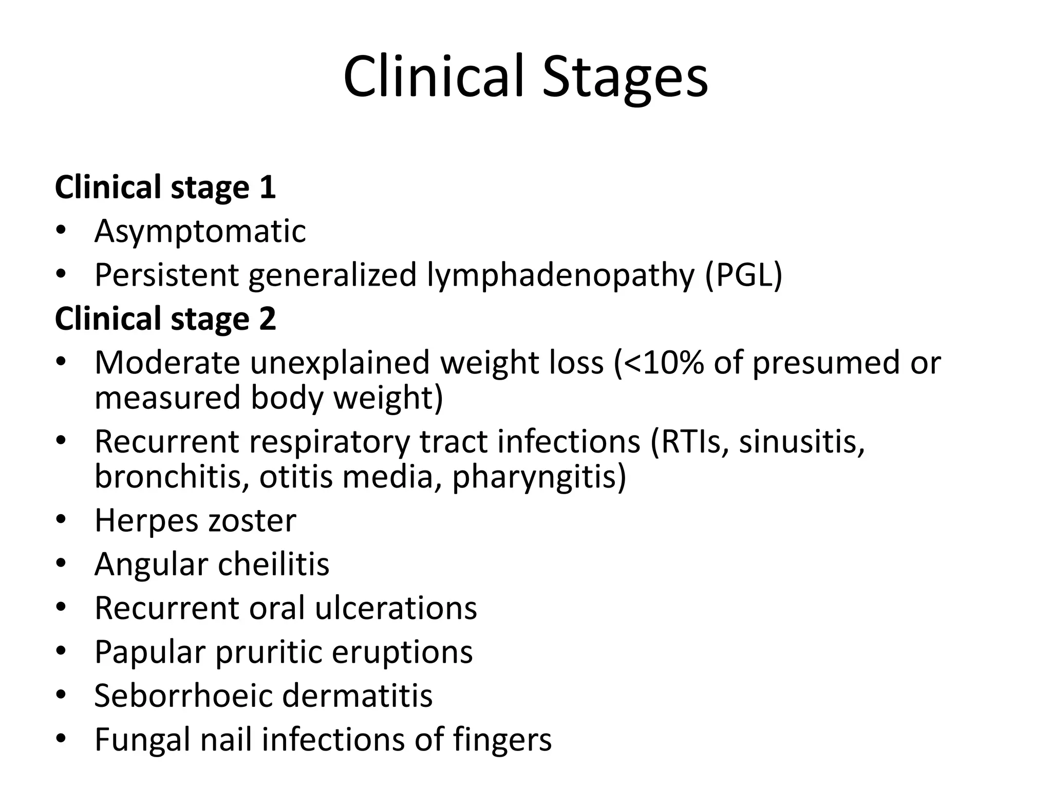 HIV infection clinical Classification & Systemic manifestations | PPTX