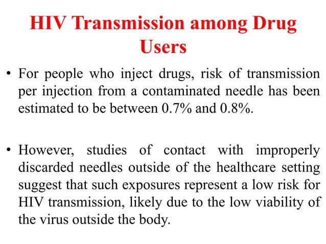 HIV Transmission Modes.ppt | Infectious Diseases | Diseases and Conditions
