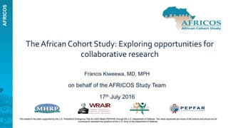 The African Cohort Study: Exploring opportunities for collaborative ...