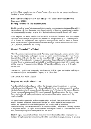 Human Immunodeficiency Virus (HIV) Discovered To Have A Secretive ...