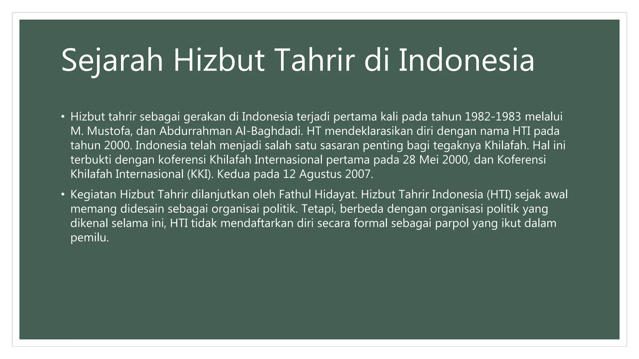 Hizbut Tahrir | PPTX