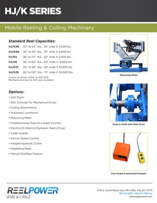 HJ/K Series| Reeling Rope| Coiling| Tubing| Reelpower Wire & Cable | PDF