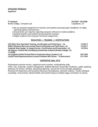 Amiyoko Shabazz resume | PDF