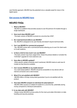 NEURO: Discover and access 90+ global AI models from a single dashboard ...