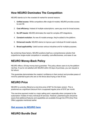 NEURO: Discover and access 90+ global AI models from a single dashboard ...