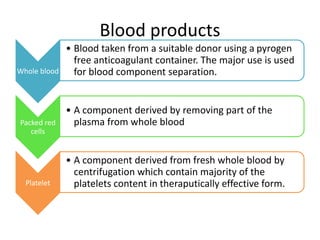 blood, blood product, blood transfusion | PPTX