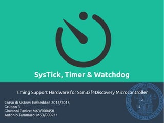 SysTick, Timer & Watchdog | PDF