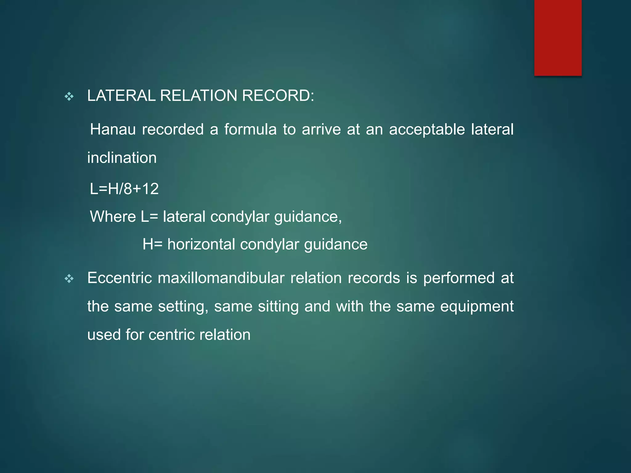 Horizontal Jaw Relation | PPTX