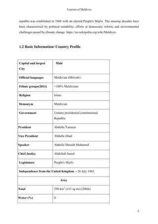 Tourism of Maldives | PDF