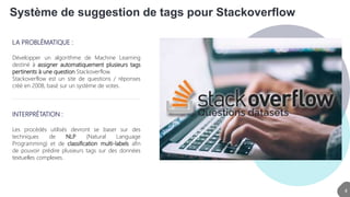 NLP - Prédictions de tags sur les questions Stackoverflow | PPTX