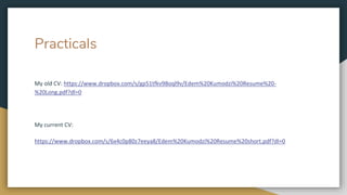 Cv tips for developers | PPTX
