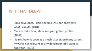 Cv tips for developers | PPTX