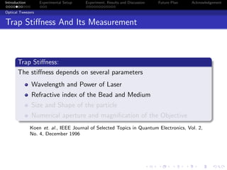 Biological applications of optical tweezers | PDF