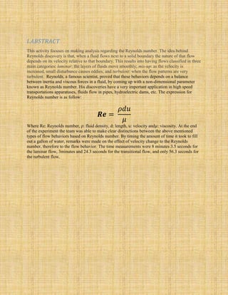 MANZI_Roger_DUSABIMANA. reynold's number lab done | DOCX