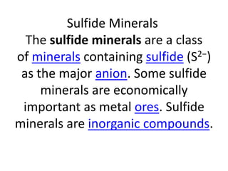 Sulfide Minerals | PPTX
