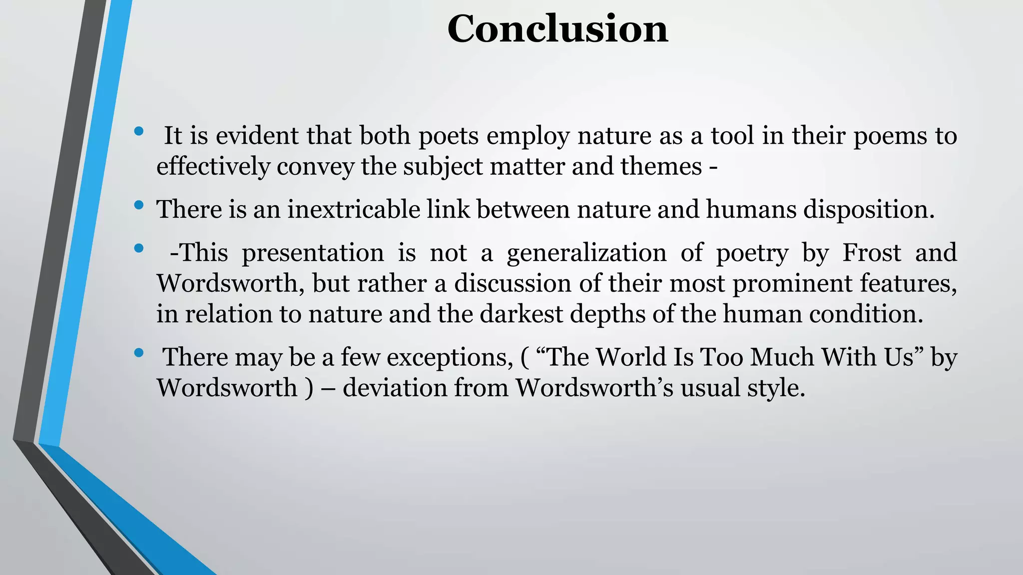 Comparison: poetry of_frost_and_wordsworth | PPTX | Poetry | Books and ...