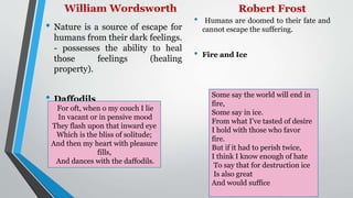 Comparison: poetry of_frost_and_wordsworth | PPTX | Poetry | Books and ...