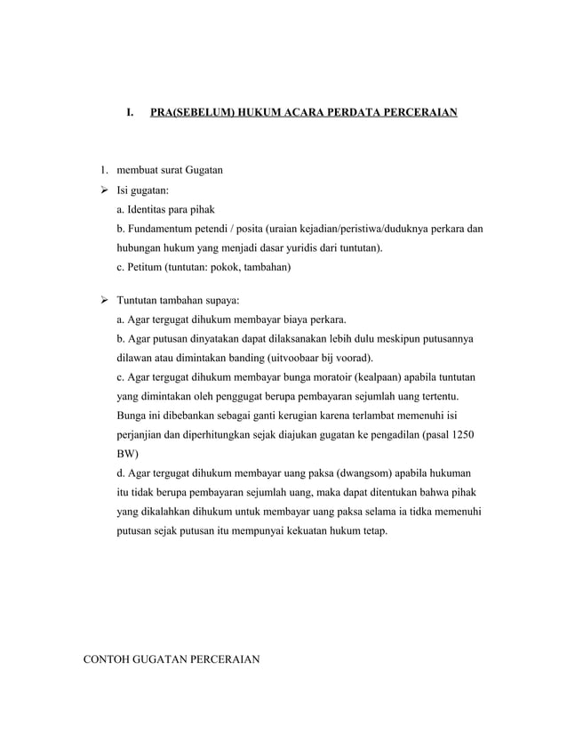 Hukum Acara Perdata Kasus Perceraian | DOC
