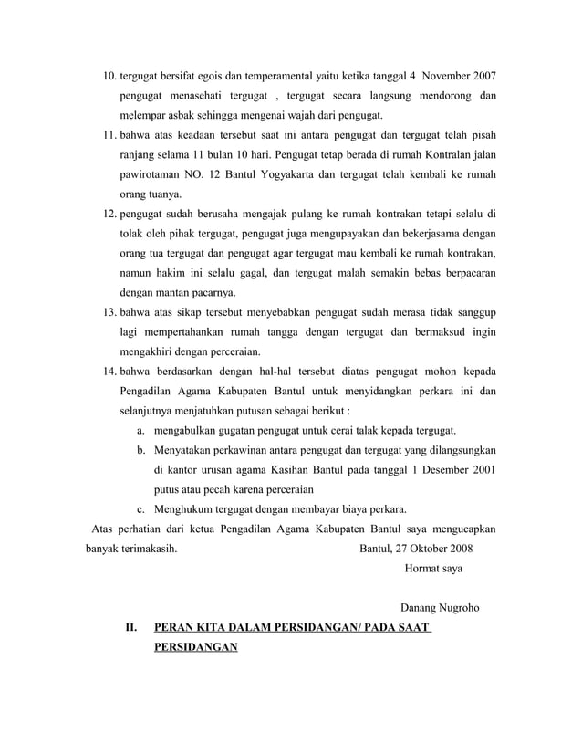 Hukum Acara Perdata Kasus Perceraian | DOC