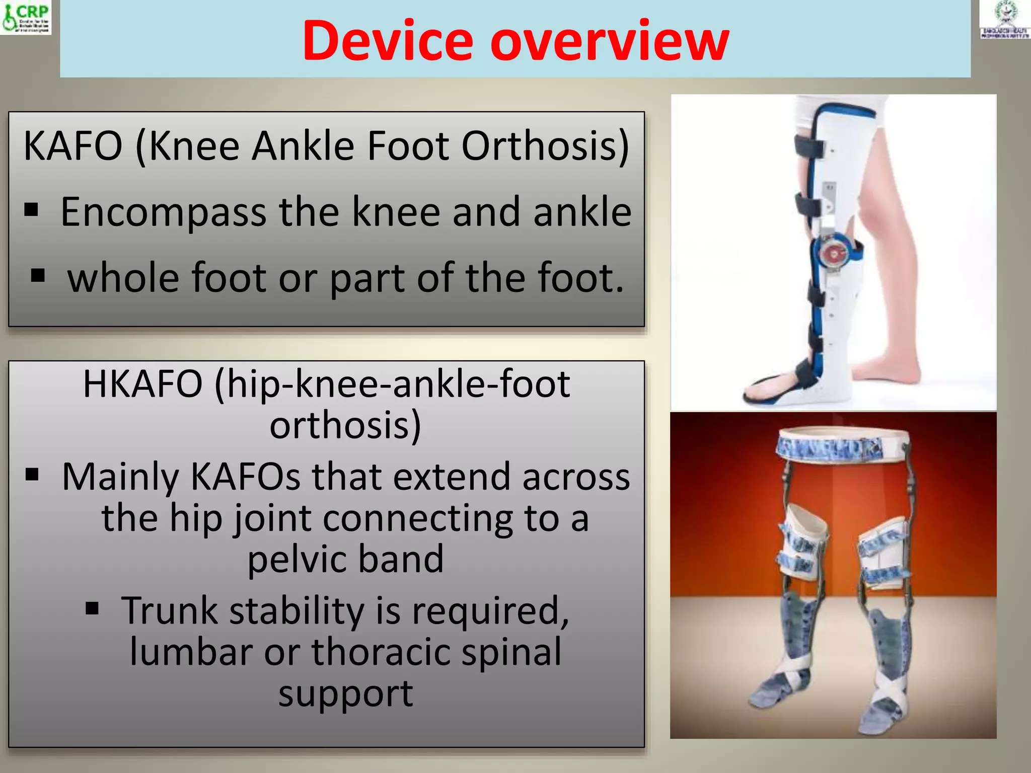 HKAFOs and KAFOs ambulation | PPTX
