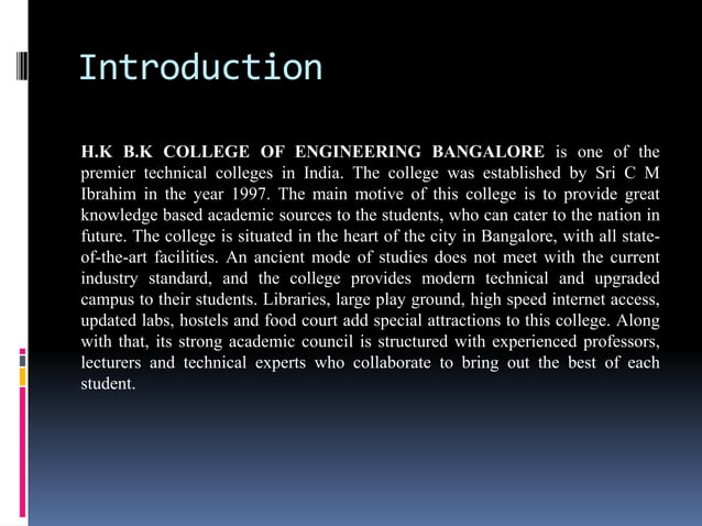 HKBK College of Engineering | PPT