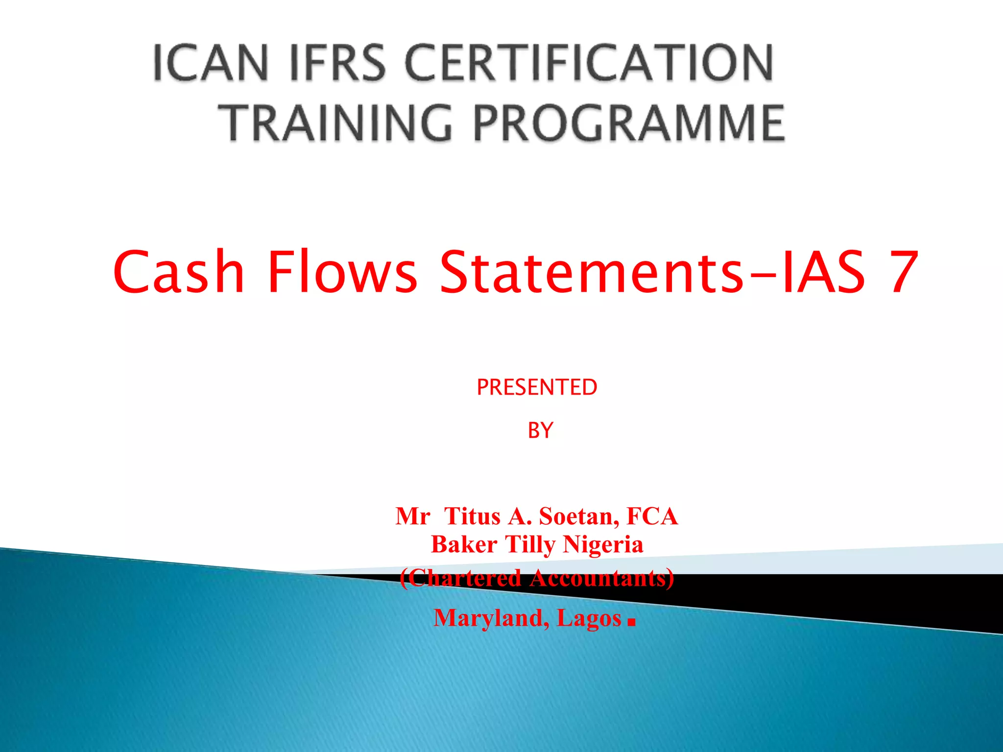 Statement of cash flow ias 7 | PPT