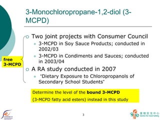 HK Fatty Acid Esters of 3 MCPD in Food 2012 | PDF