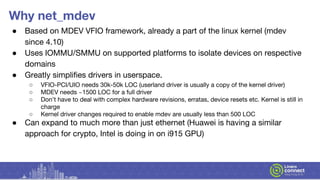 HKG18-110 - net_mdev: Fast path user space I/O | PPT