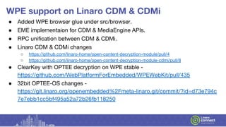 HKG18-217 - OpenCDM/CDMi (Multi DRM) work with WPE & Chromium | PDF