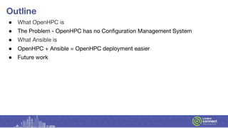 HKG18-419 - OpenHPC on Ansible | PPT