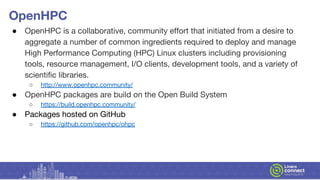 HKG18-419 - OpenHPC on Ansible | PPT