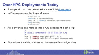 HKG18-419 - OpenHPC on Ansible | PPT