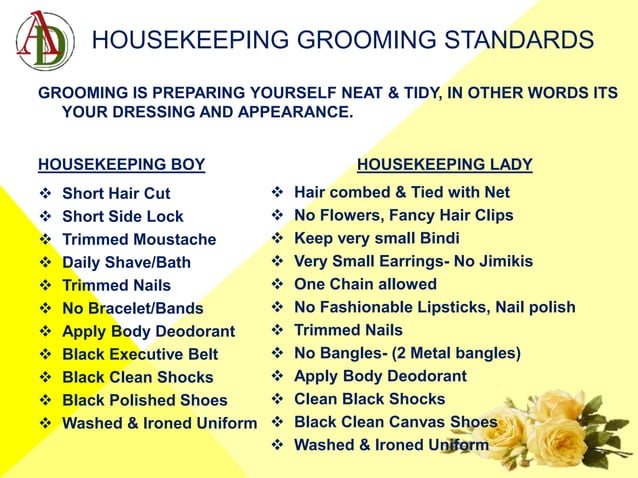 HOUSEKEEPING GROOMING STANDARDS | PPTX