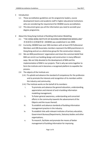 HKIBIM - Accreditation Guidelines | PDF