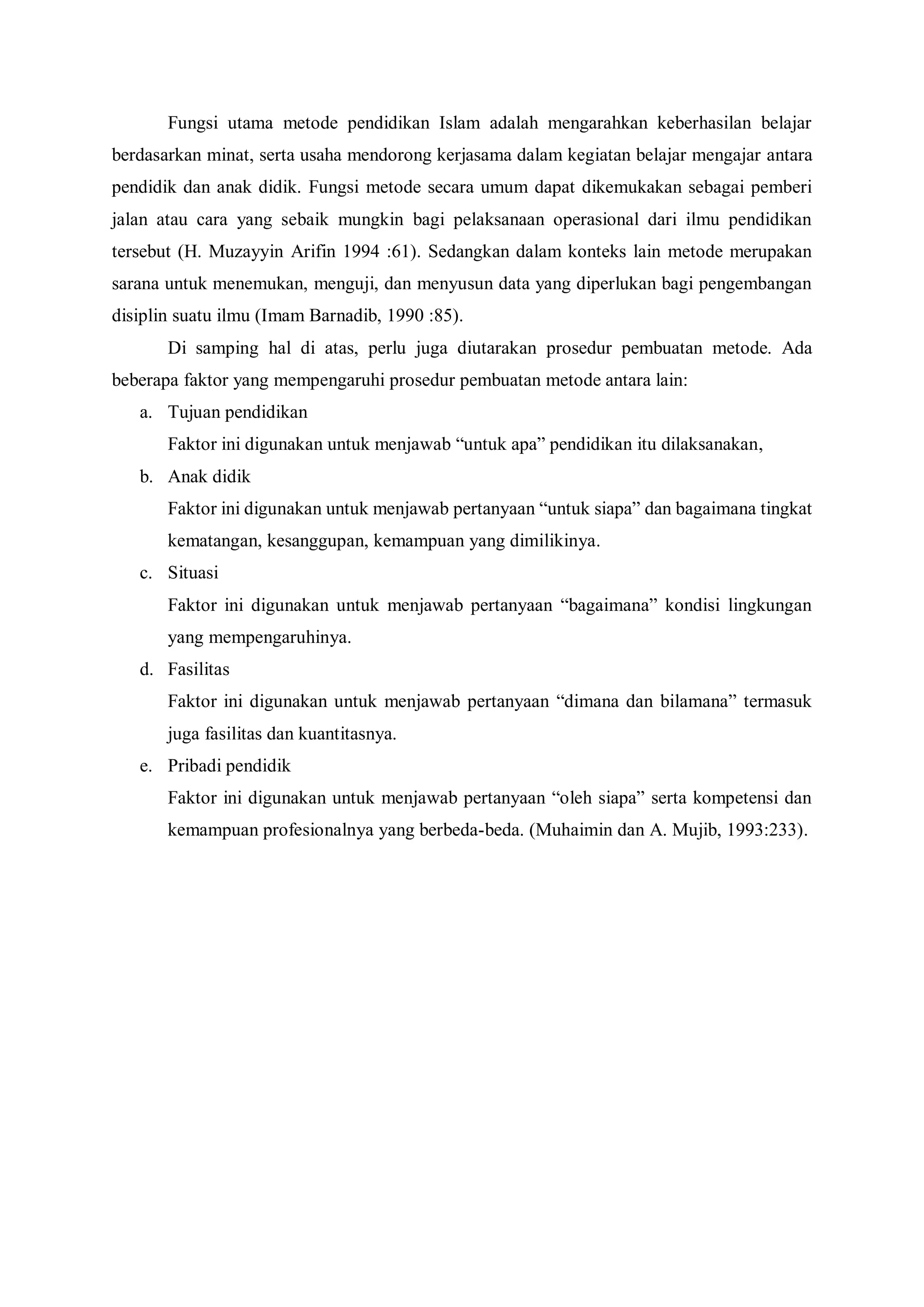 Hakikat Metode Pendidikan dalam Islam | PDF